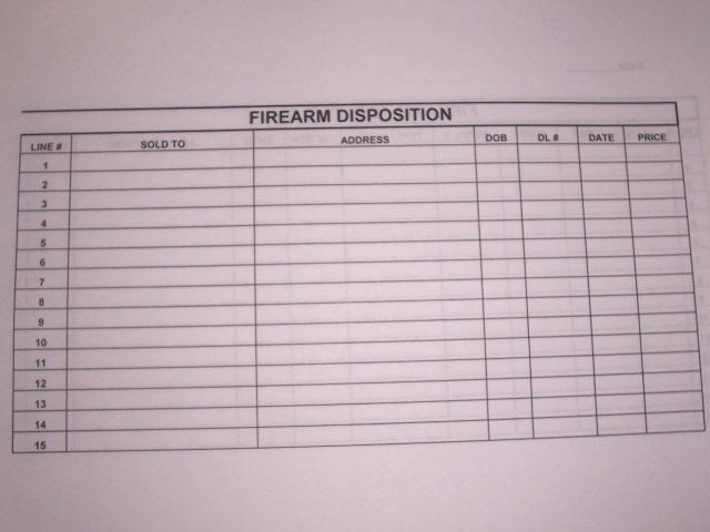 Personal Firearm Record / Log Bound Book 75 Entry - Picture 3