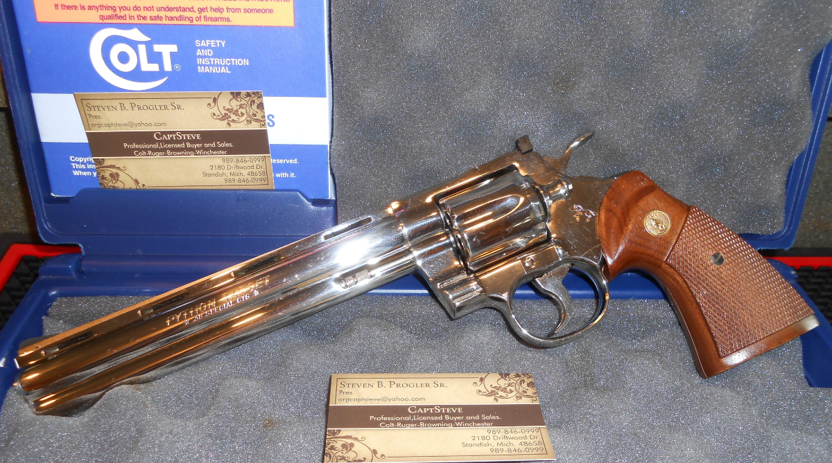 Colt Python Target 8" Nickel 38 Special .357 Magnum For Sale at ...