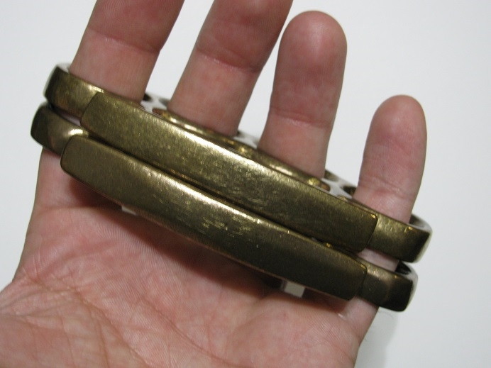 Real Brass Knuckles Matching Set Of 2 - Solid Brass Knuckledusters For ...