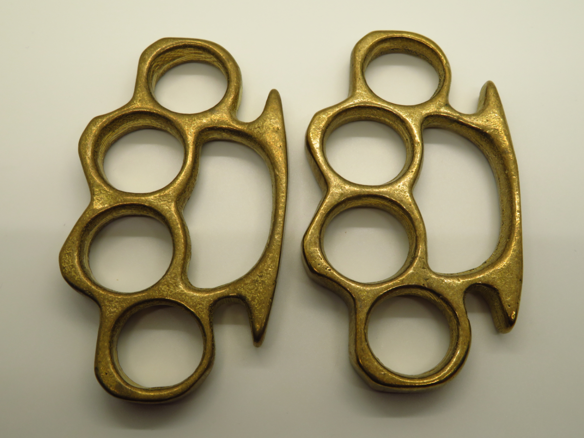 Vintage Style Real Brass Knuckles Solid Brass Knuckledusters Set Of 2 ...