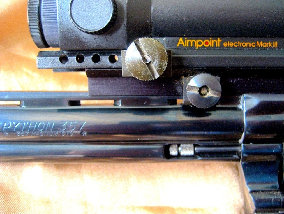 Colt Python Revolver With Aimpoint Laser Sight. .357 Mag, .357 Magnum ...