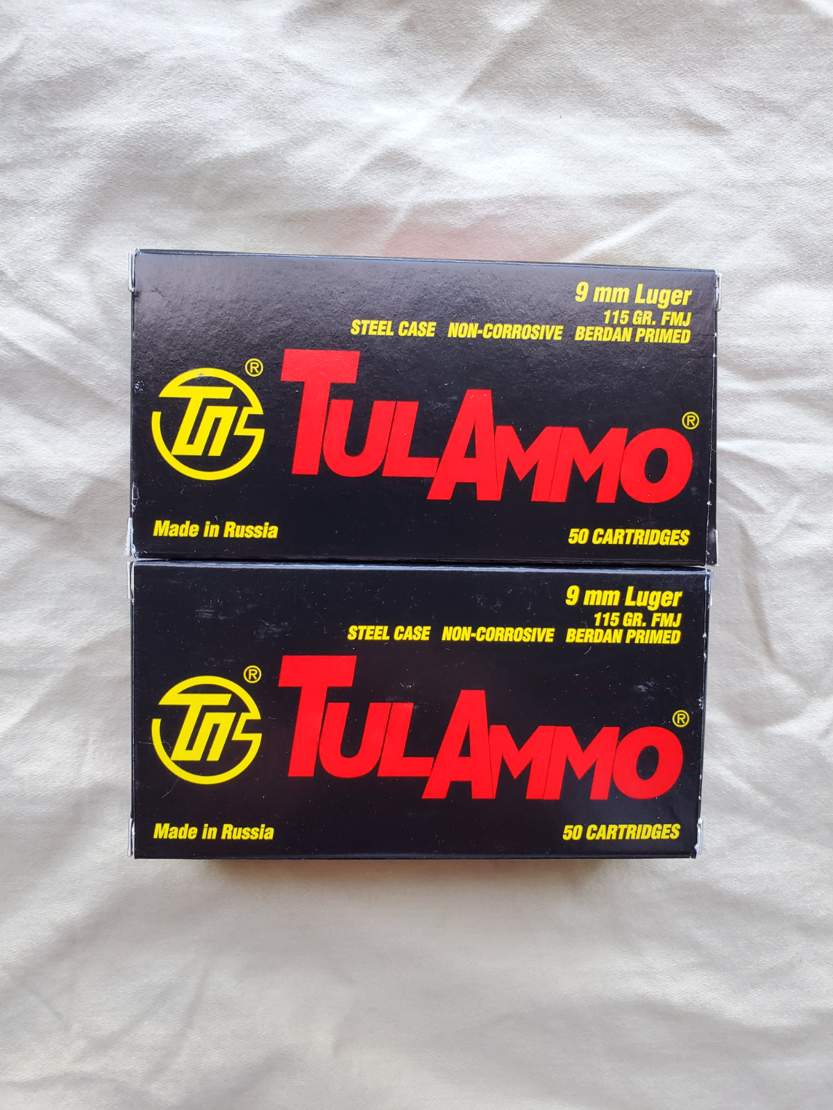 The Tula Cartridge Works 100 Rounds Of Tula Tulammo 115 Grain 9mm Luger ...