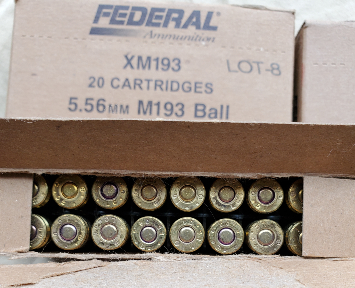Federal Cartridge Corporation 80 rounds of Lake City XM193 5.56mm M193 ...