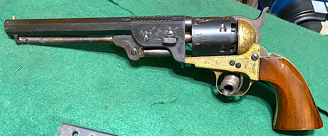 Colt Model 1851 / 1865 Navy Engraved Brass Replica Never Fired Pictures ...
