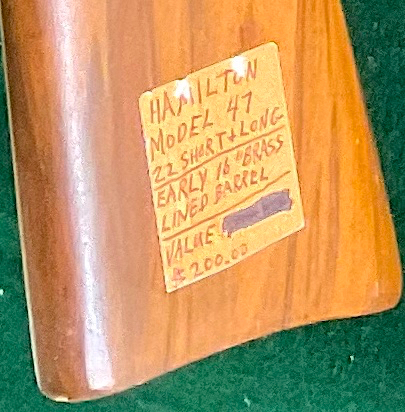 Hamilton Rifle Co. MODEL 47=SINGLE SHOT=GOOD METAL WITH PATINA ...
