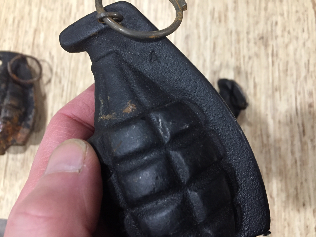 US Government Issue US WW2 Dummy Pineapple training grenades Original USGI Army Lot of 3 grenade ...