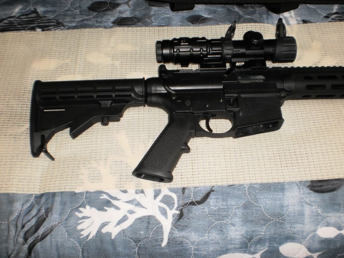 Smith & Wesson S&W M&P AR22 with Red/Green dot and 3X magnifer Lightly ...