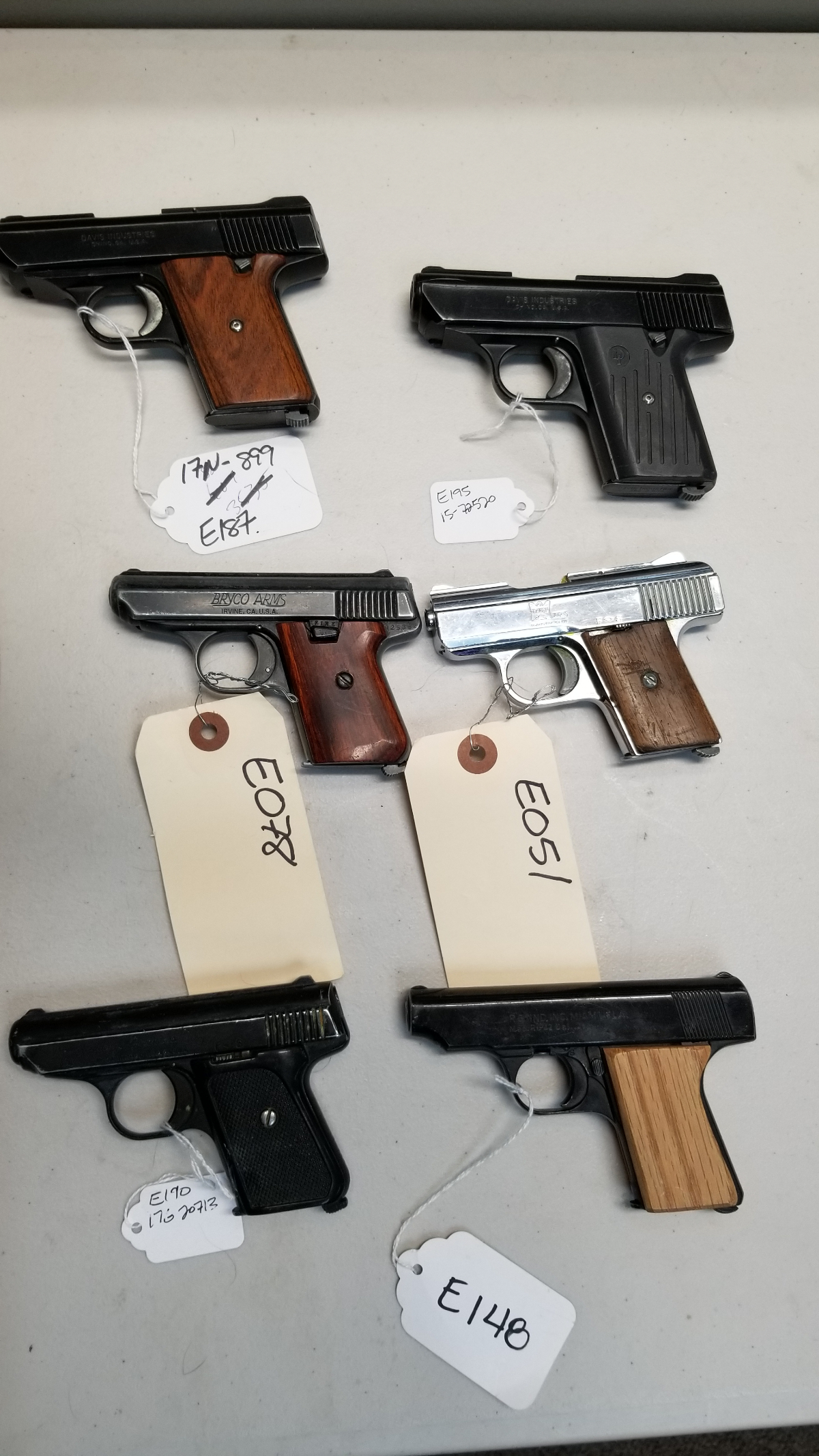 Davis Mixed Lot-Various Calibers-No Reserve-Police Seizure .25 Acp For ...