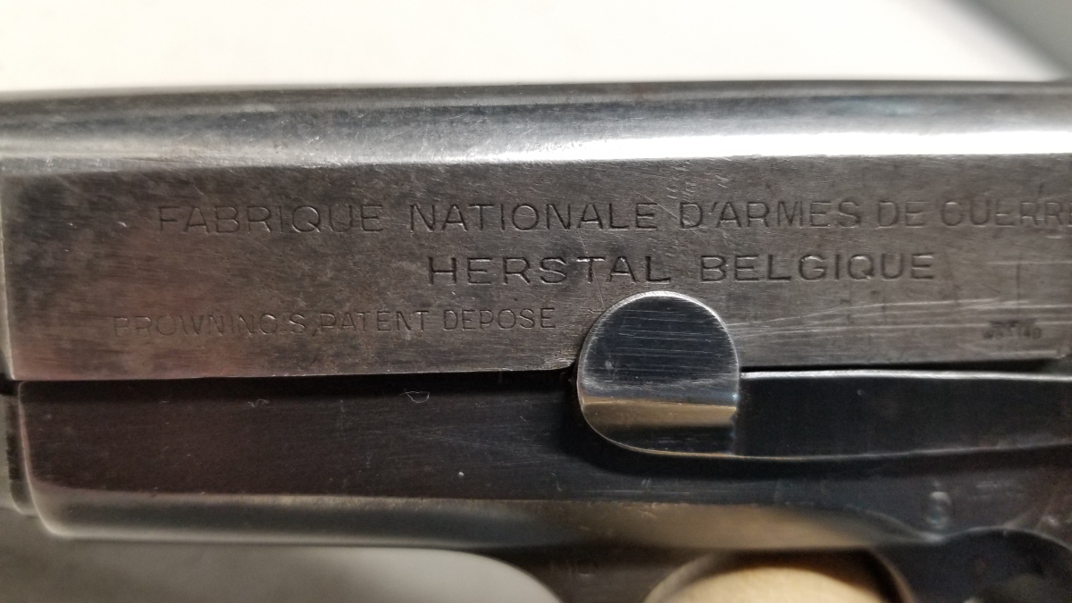 Fabrique Nationale Browning Model 35 High Power-Browning Patent Depose-All Markings-Police ...