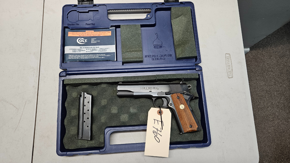 Colt 1911 Mkiv Series 80 Government-Police Seizure-W/2 Mags-As Is-Super ...