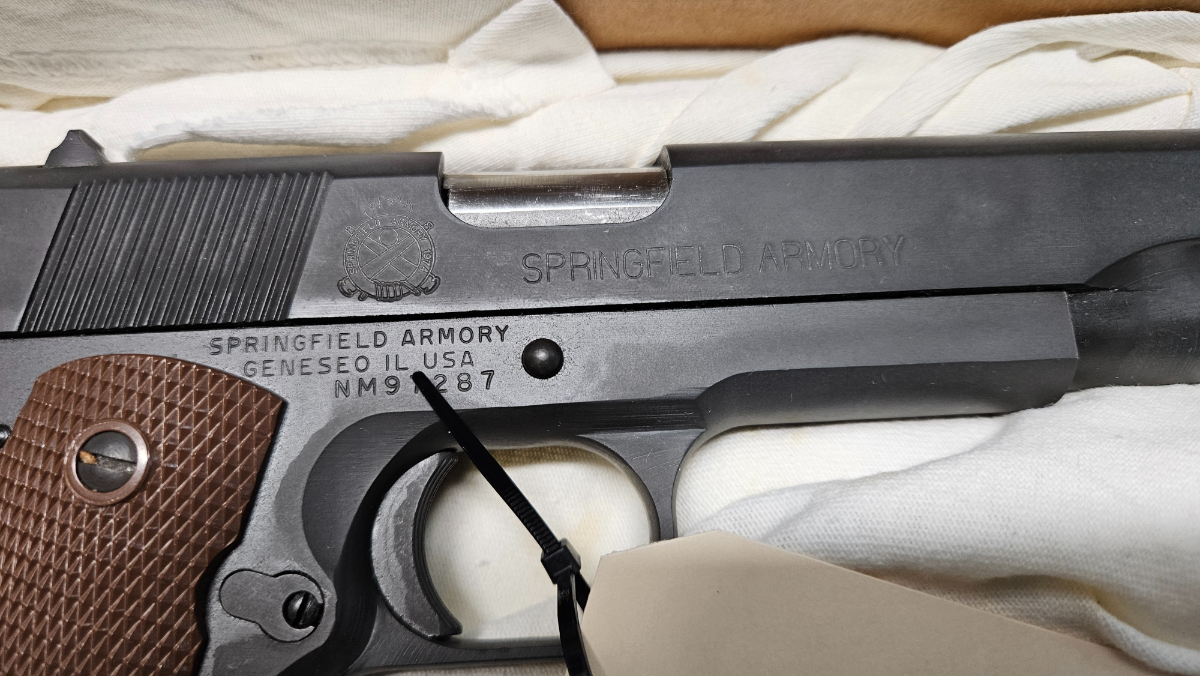 Springfield Armory 1911 A1-POLICE SEIZURE-W/MAG-W/BOX-AS IS-NICE .38 ...