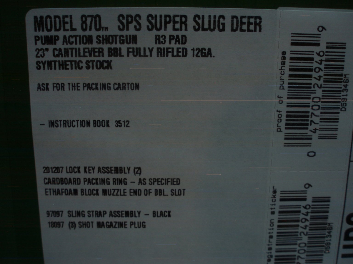 Remington 870 Sps Super Slug 12 Ga For Sale at GunAuction.com - 17175158