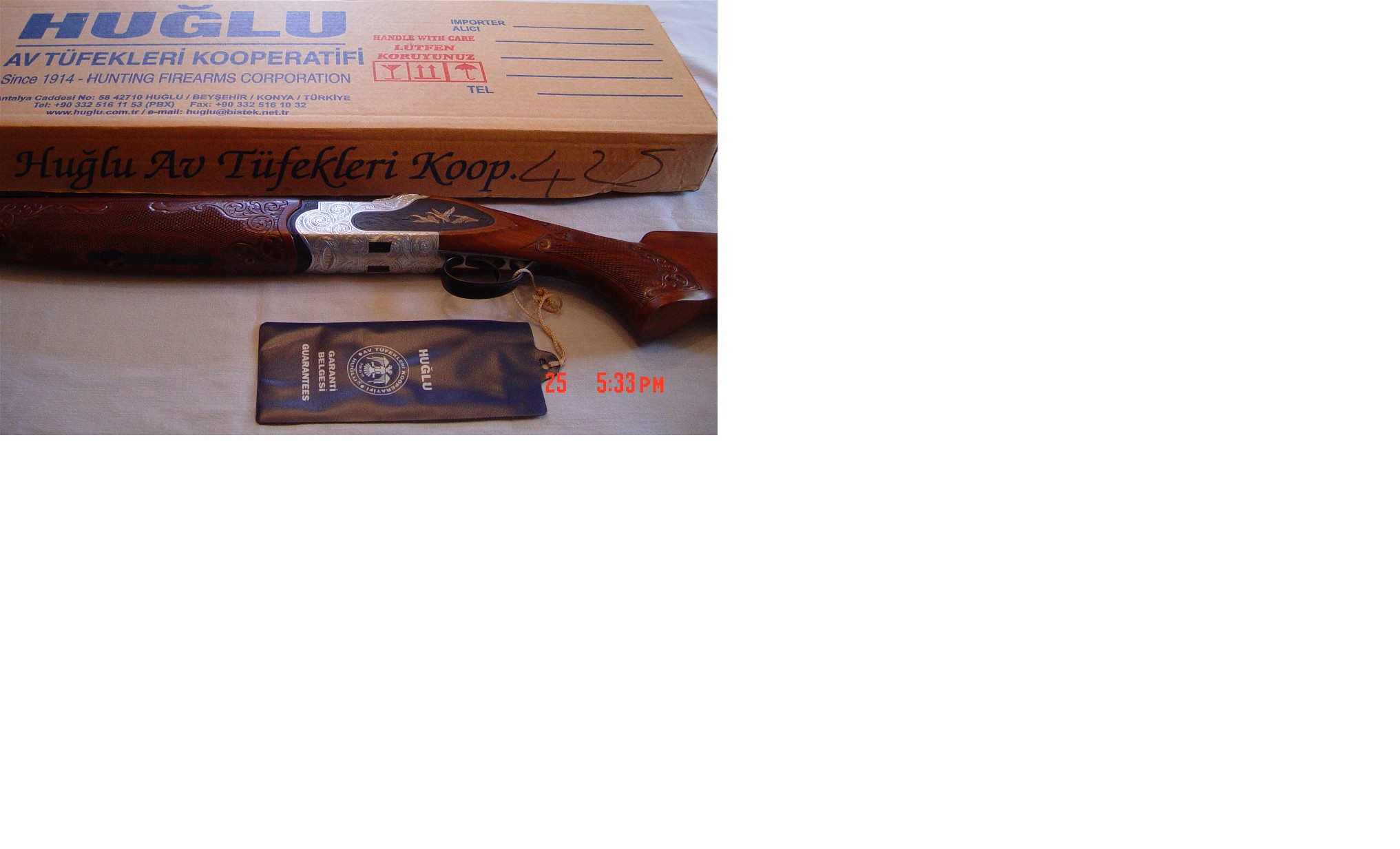 Huglu Hand Engraved Shotgun Model 103f For Sale at GunAuction.com - 5603541