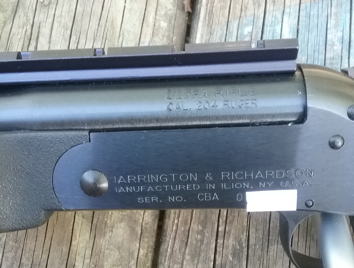 Harrington & Richardson Arms Co. H&R Handi-Rifle Ultra Rifle .204 Ruger ...