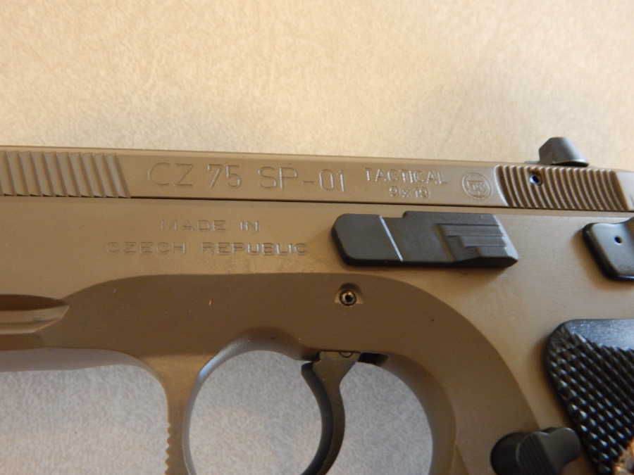 Cz-Usa Cz 75 Sp-01 Tactical Fde 9mm W/ Night Sights, Nib, 9mm Luger +P ...