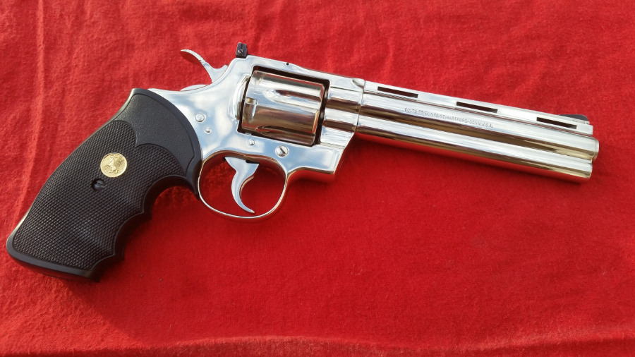 Colt Nickel Python 6" Mfg. 1980 Beautiful .357 Magnum For Sale at ...
