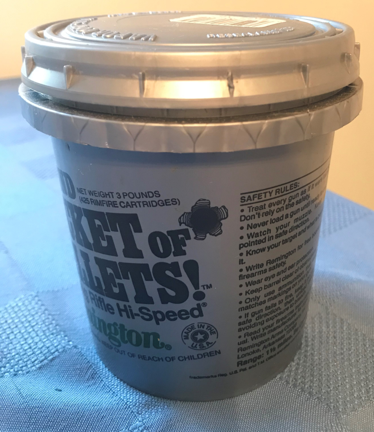 Remington 22 Long Ammo 3 Pound Bucket Of Bullets 22 Long Rifle Hi-Speed ...