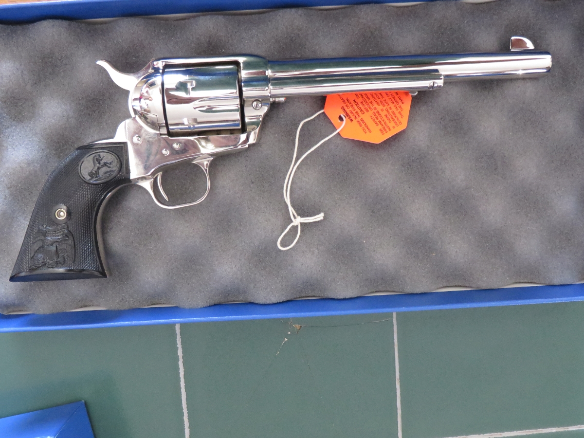 Colt , Factory New, Single Action Army, 7.5" Barrel, Nickle Finish ...