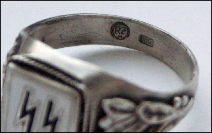 German Ss Ring With White Enamel For Sale at GunAuction.com - 7469882