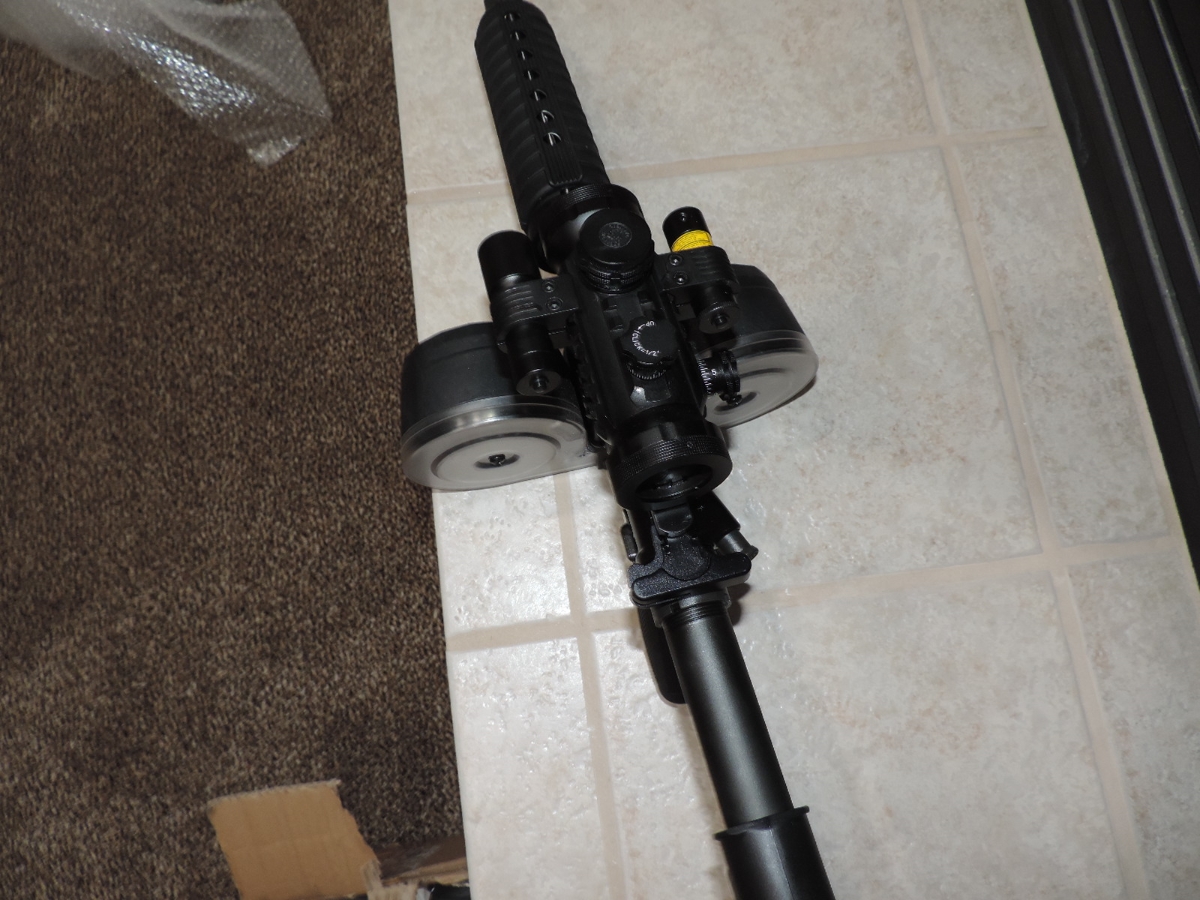 Deltron Ar-15 In 5.56 With Tactial Scope And 100 Round Drum New In Box ...