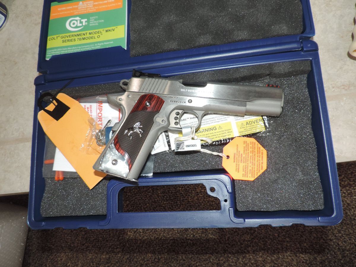 Colt Series 70 National Match Gold Cup Stainless 38 Super New In The ...