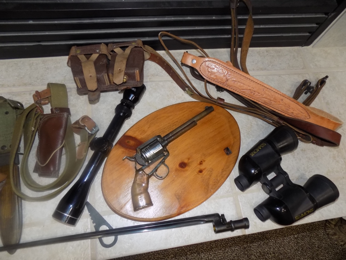 Binoculars, Rifle Scope , Gun Strapes , Bayonut, Shell Holders No ...