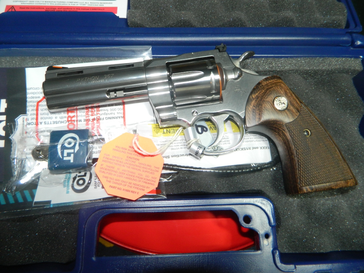 COLT PYTHON 357 STAINLESS WITH 4 INCH BARREL NEW IN BOX
