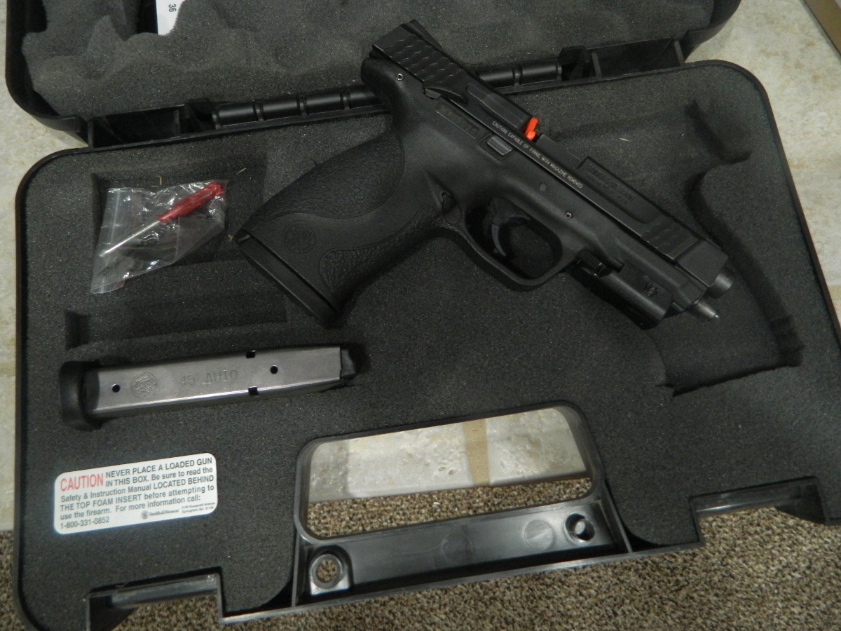 Smith Wesson Black Stainless M&P 45 Acp With Laser 2 Mags No Reserve ...