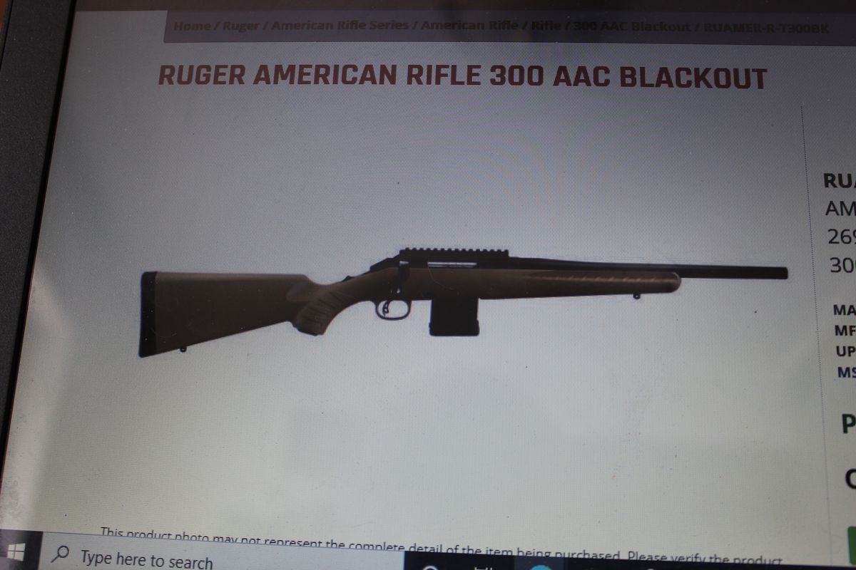 RUGER AMERICAN RANCH RIFLE 300 BLACKOUT 16 INCH THREADE BARREL NO RESERVE