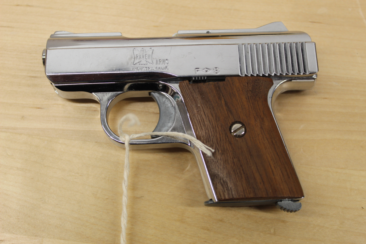 Raven 25 Caliber Nickel Pistol In Great Condition No Reserve .25 Acp ...