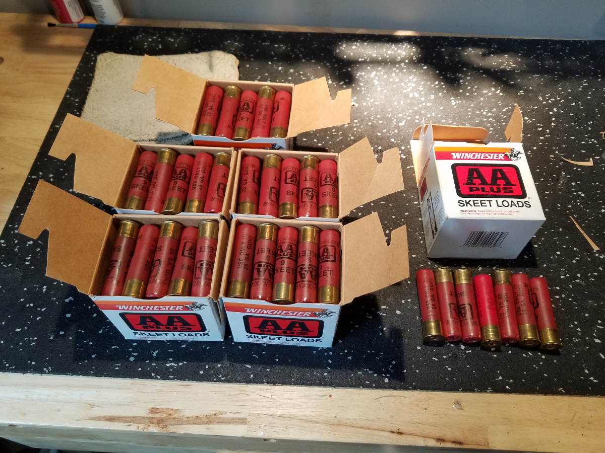 Five Boxes Of Winchester Aa Plus Skeet Loads (9 Shot) Plus Seven Extra ...