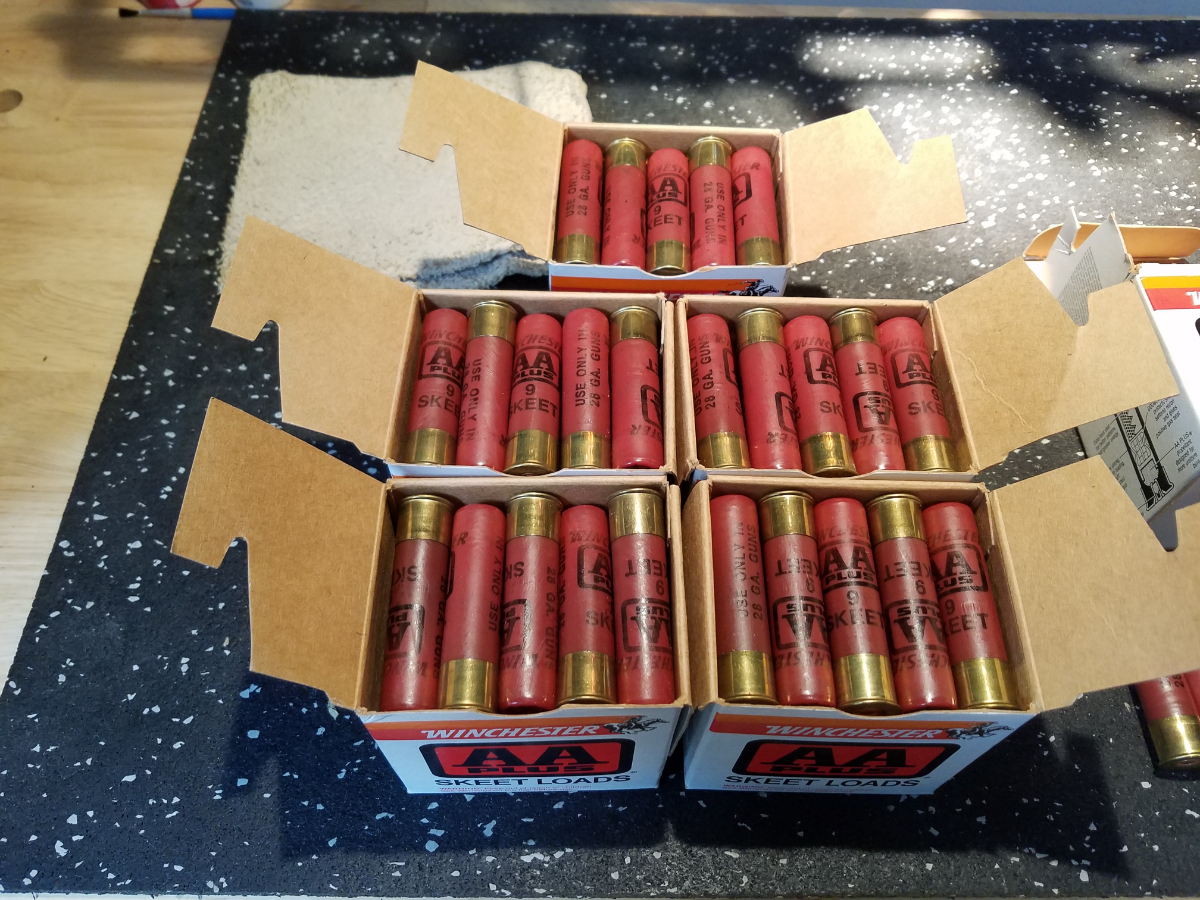 Five Boxes Of Winchester Aa Plus Skeet Loads (9 Shot) Plus Seven Extra ...