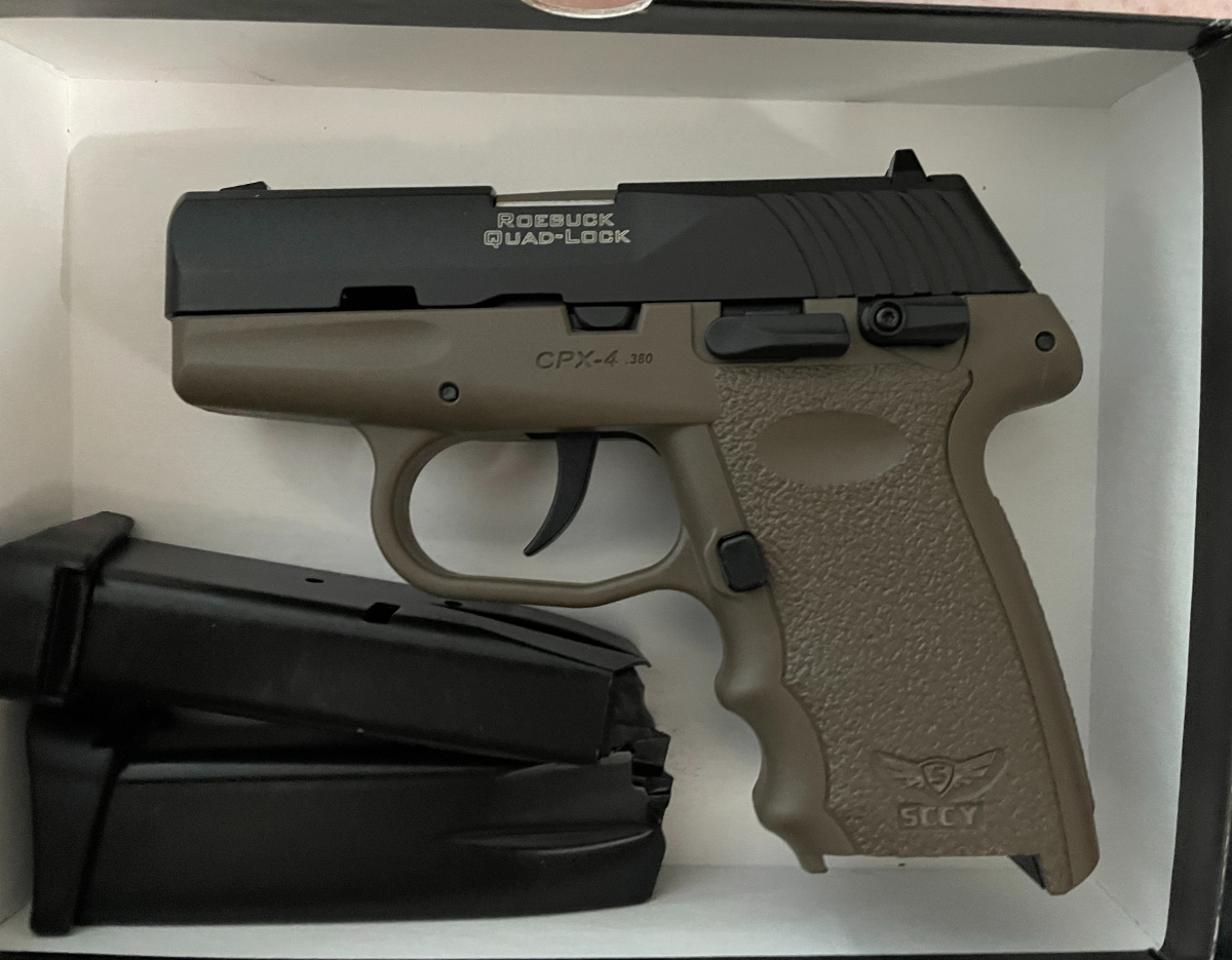 SCCY Industries SCCY CPX -4 .380 ACP FDE Frame/Black Slide 10 rd NIB ...