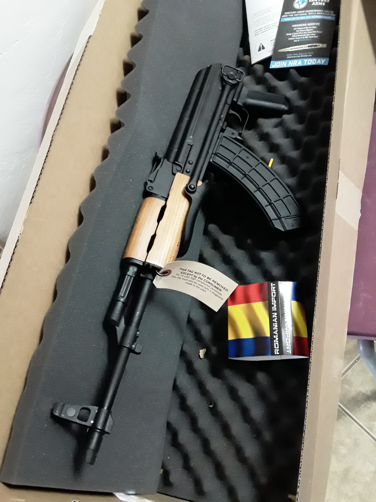 Romanian WASR-10 underfolder AK47 type rifle NEW IN THE BOX 7.62x39 ...