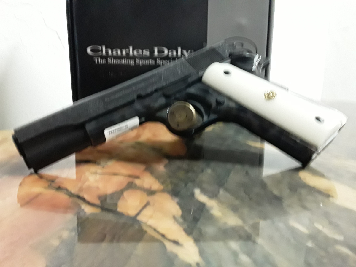 Charles Daly CD 1911 Case Color Masterpiece and ENGRAVED 45 ACP BLOW ...