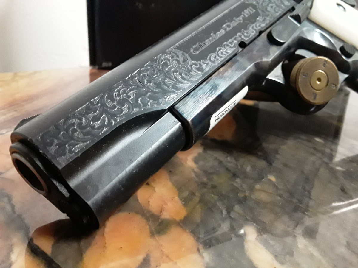 Charles Daly CD 1911 Case Color Masterpiece and ENGRAVED 45 ACP BLOW ...