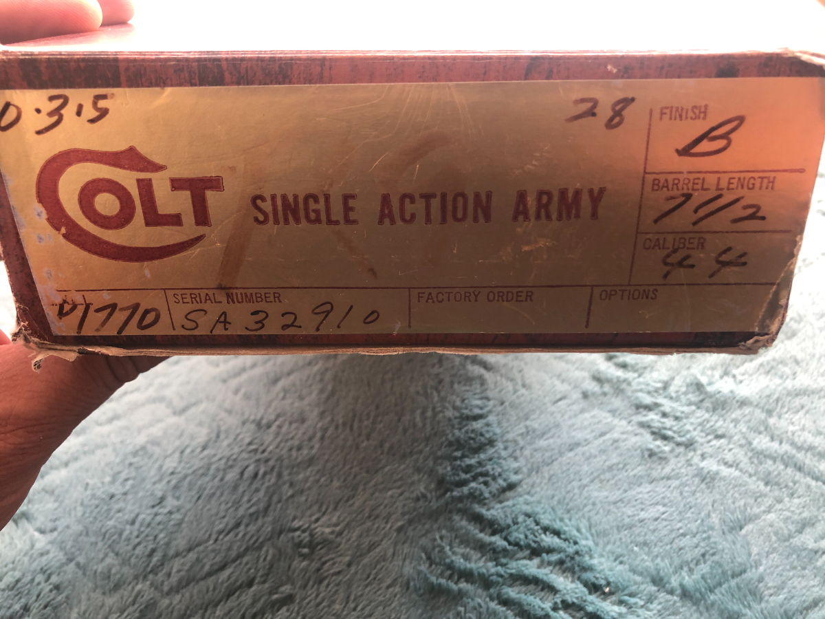Colt SAA 7" barrel in new condition with box .44 Special 17232801 ...