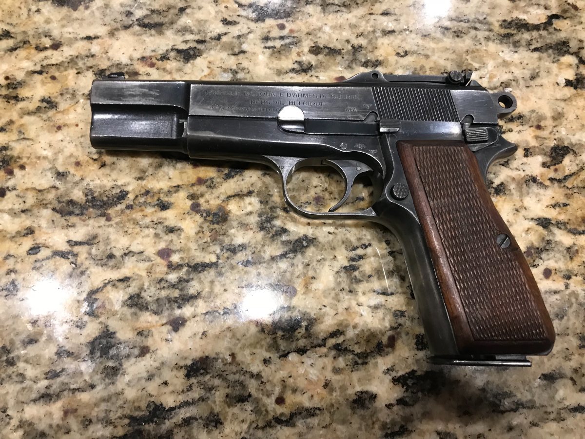 Belgian Fabrique Nationale Hi Power Ww2 German Late Tangent Site Waa140 ...