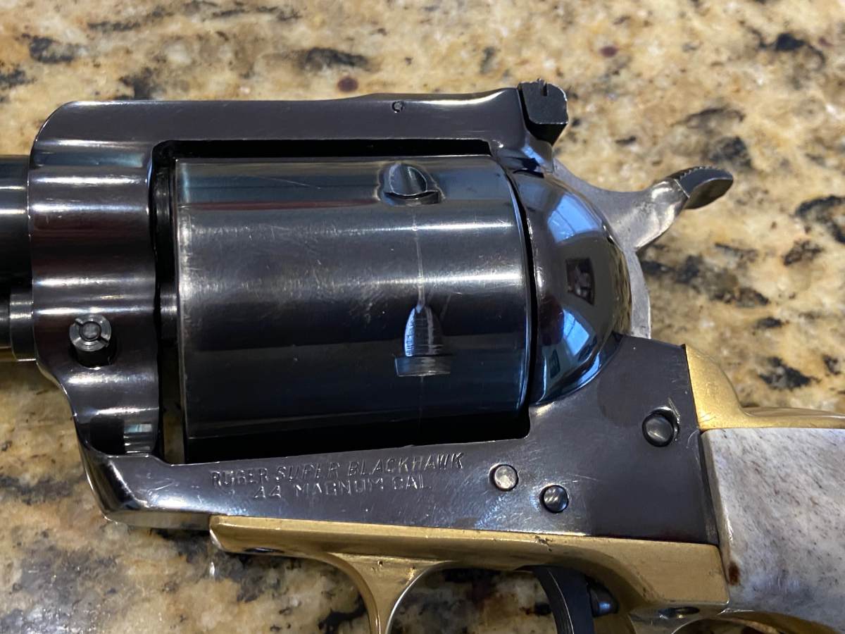 Ruger Super Blackhawk Factory Brass Frame Stag Grips Manufactured 1973 ...