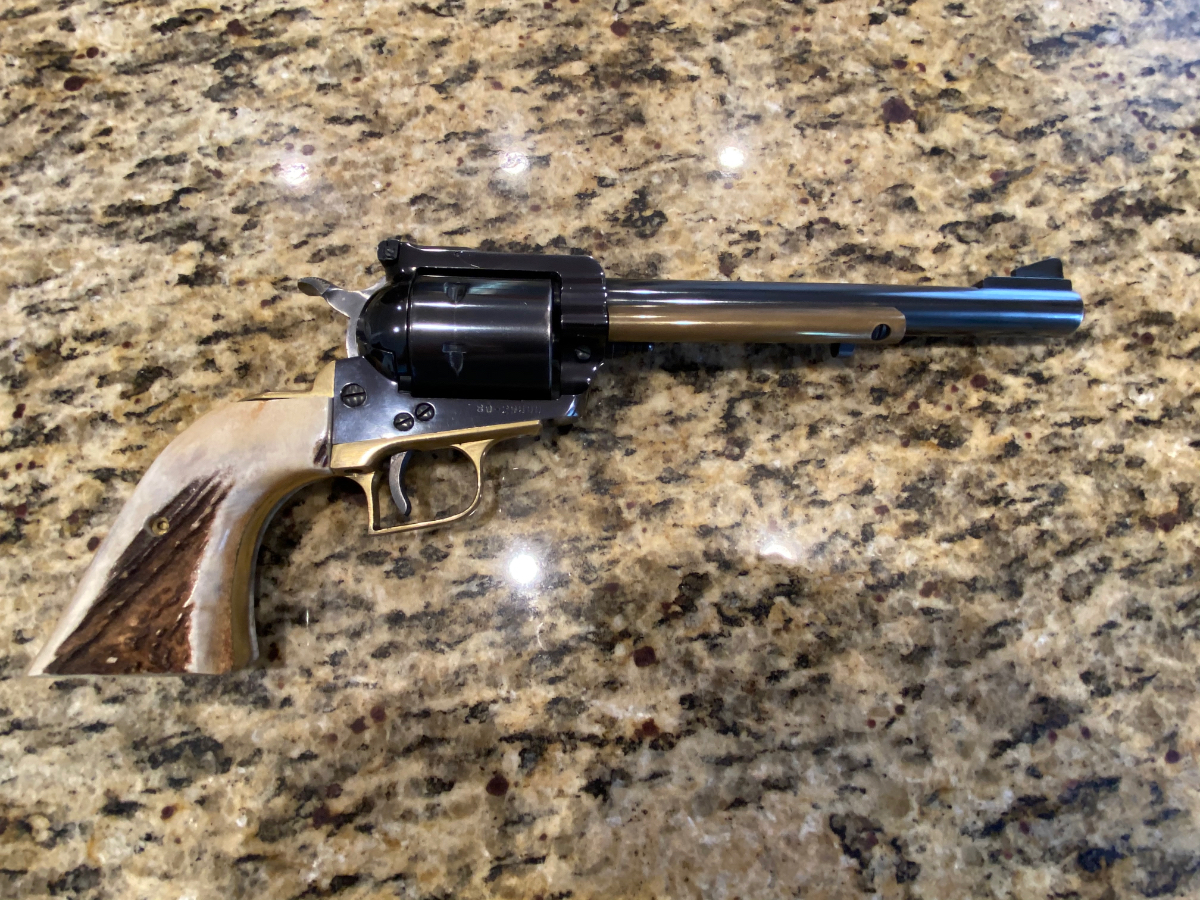 Ruger Super Blackhawk Factory Brass Frame Stag Grips Manufactured 1973 ...