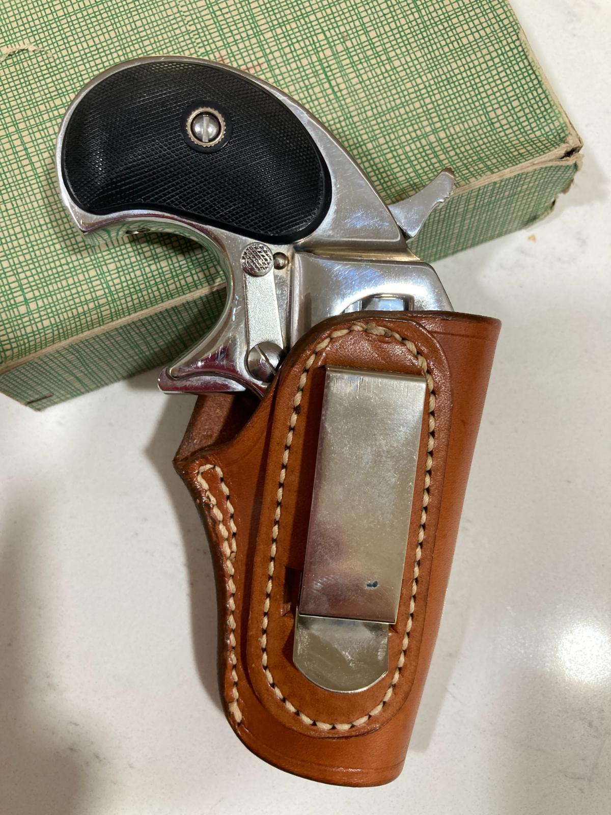 Herters German Mfgr Chrome O/U Derringer With Bucheimer Leather Holster ...